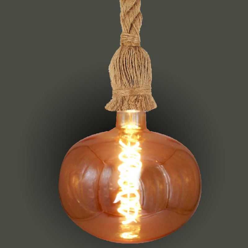 Bombilla LED G180 ovalada vintage con espirales de filamentos | LEDBEX