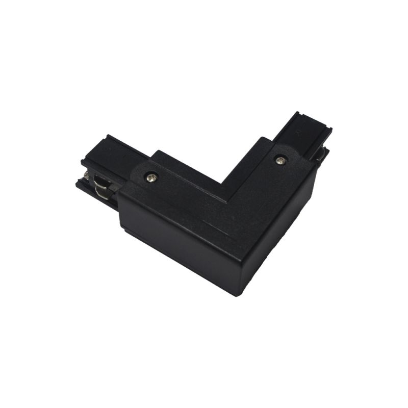 Conector L negro para carril trifásico