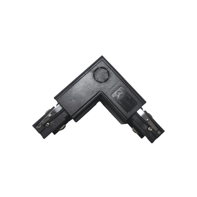 Conector L negro para carril trifásico